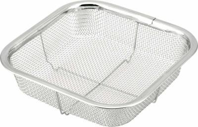 China 304 Stainless Steel Strainer Basket , Square Mesh Strainer Colander for sale