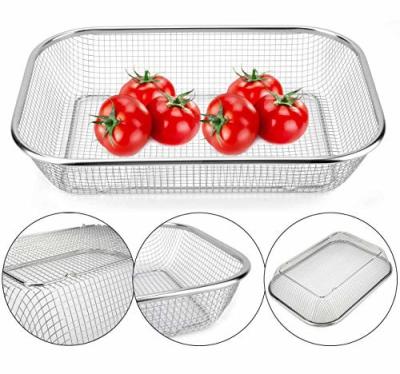 China 14 Inches Silverware Drying Basket Stainless Steel Rectangle Kitchen Supply for sale