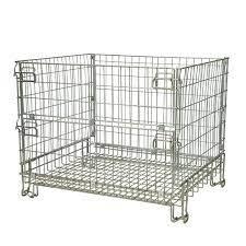 China Heavy Duty 800kg Welded Wire Mesh Cage Stacking Collapsible Logistic Storage Metal for sale