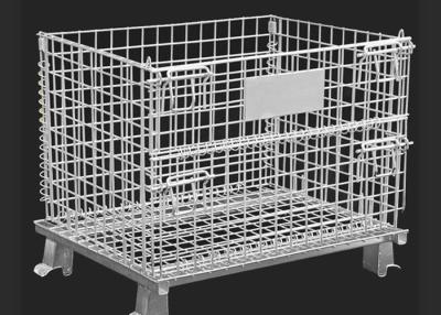 China Steel Q235 1500kg Wire Mesh Storage Cages Pallet Stackable Metal Container for sale