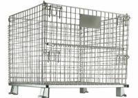 China Stainless Steel 304/316 Stackable Heavy Duty Foldable Storage Wire Mesh Pallet Cage for sale