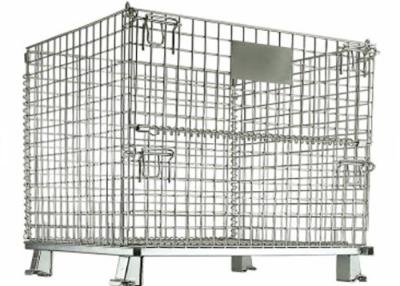 China Stainless Steel 304/316 Stackable Heavy Duty Foldable Storage Wire Mesh Pallet Cage for sale