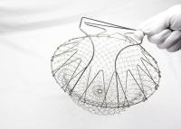 China Stainless Steel Telescopic Folding Basket For Washing Fruits Vegetables Fried Food for sale