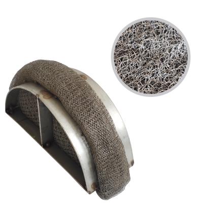 China SS Knitted Wire Mesh , Demister Wire Mesh Pad With Steel Bar Support Grid for sale