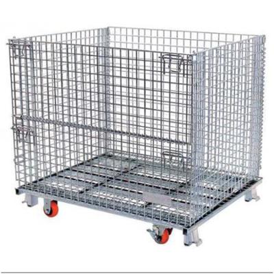 China Warehouse Stackable Pallet Cages Heavy Duty Ganvalnized Zinc Plated Surface for sale