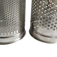 China Straight Tube #2 Mesh Filter Basket Strainer Wire Mesh Basket for sale