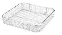 China Customized Color Stainless Steel Mesh Tray Corrosion Resistance With Drop Handles for sale
