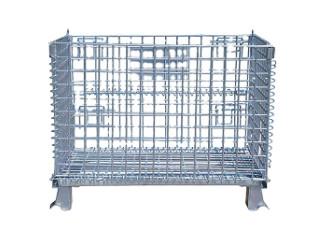 China 1t Wire Mesh Pallet Cage Industrial Material Handling Stackable Welded Steel Transport for sale