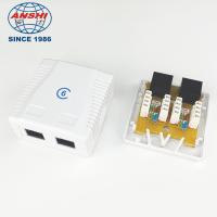 China PC Material UTP Surface Mount Box Double Port  CAT6 for sale