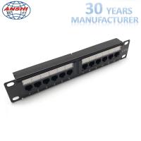 China 1U 10 Inch 12 Port CAT5E CAT6 UTP Rack Mount Patch Panel 110 IDC Type for sale