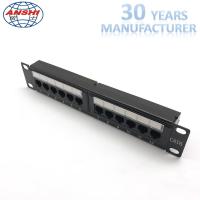 China 1U 10 Inch 12 Port CAT5E CAT6 UTP Rack Mount Patch Panel 110 IDC Type for sale