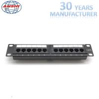 China 1U 10 Inch 12 Port CAT5E CAT6 UTP Rack Mount Patch Panel 110 IDC Type for sale