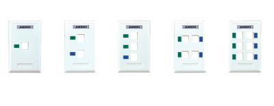 China Single Port / Double Port Network Cable Faceplate RJ45 Keystone Jack 120 Type for sale