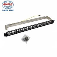 China Shielded Stp Rack Mount Patch Panel 48 Port 19 Inch With Cable Management for sale