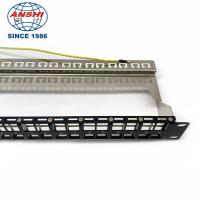 China Shielded Stp Rack Mount Patch Panel 48 Port 19 Inch With Cable Management for sale