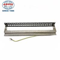 China Shielded Stp Rack Mount Patch Panel 48 Port 19 Inch With Cable Management for sale