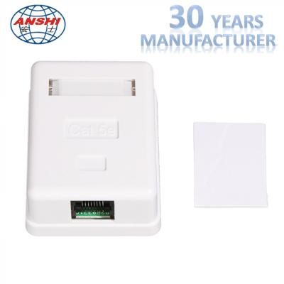 China Single Port Surface Mount Box RJ45 Keystone Jack With High Impact Housing for sale