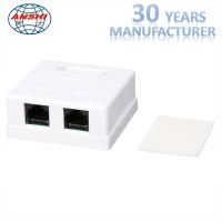 China CAT6 / CAT5e Surface Mount Box 2 Port For RJ45 Module Telecommunication for sale