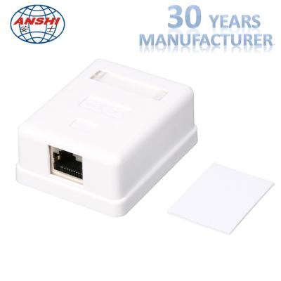 China RJ45 STP Keystone Jack Single Port Surface Mount Box With High Impact Housing for sale