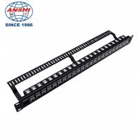 China Cat6 UTP Rack Mount Patch Panel Unshielded Modular Type With Cable Manager for sale