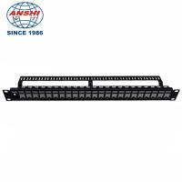 China Cat6 UTP Rack Mount Patch Panel Unshielded Modular Type With Cable Manager for sale