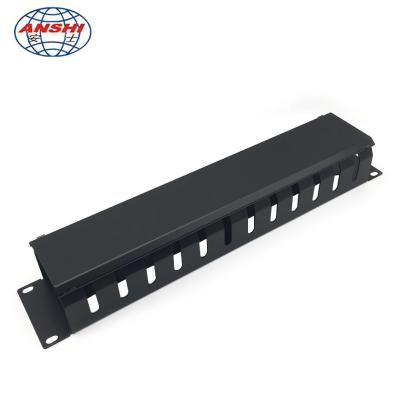 China Black Horizontal Cable Management 2u Rack Mount 19 Inch With 12 Ports for sale