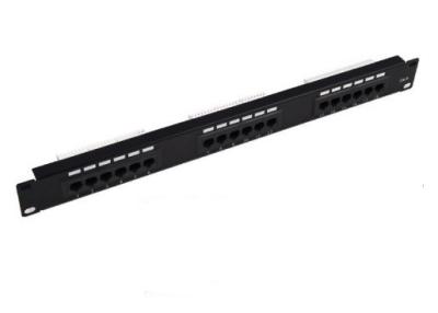 China 18 Ports Black 1U UTP Patch Panel Cat6 110 IDC / KRONE / DUAL Types for sale