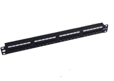 China Metal Frame 24 Port Rack Mount Patch Panel CAT5e 110 IDC UTP Unshielded for sale