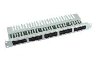 China 25 / 50 Port Voice Patch Panel 6P4C 110 IDC / Krone IDC With CAT 3 Modules for sale