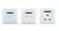 China 86 Type Network Cable Faceplate Single Port / Double Ports / Triple Ports With Shutter for sale
