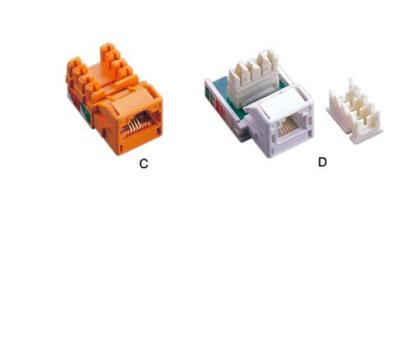 China UTP 90 Degree CAT3 RJ11 Keystone Jack , Dual IDC Type RJ45 Modular Jack CAT 3 for sale