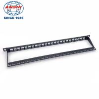 China ANSHI 0.5U High Density Blank Patch Panel 24 Ports For UTP Keystone Jacks for sale