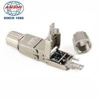China Zinc Alloy RJ45 CAT6A CAT7 Shielded Keystone Jack 180 Degree Toolless  STP for sale