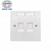 China ANSHI 2 Ports Ethernet 86Type Keystone Faceplate Decoration Wall Plate for sale