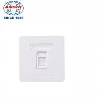 China ANSHI RJ45 86x86mm Single Hole Double Hole Panel Telecommunication Face Plate for sale