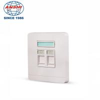China ANSHI RJ45 86x86mm Single Hole Double Hole Panel Telecommunication Face Plate for sale