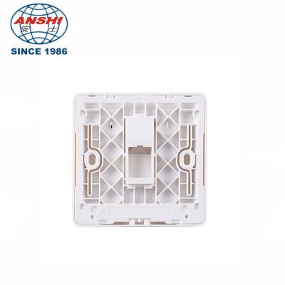 China ANSHI RJ45 86x86mm Single Hole Panel Telecommunication Face Plate for sale
