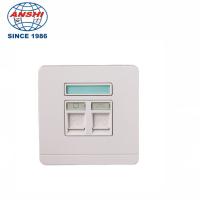 China ANSHI RJ45 86x86mm Single Hole Double Hole Panel Telecommunication Face Plate for sale