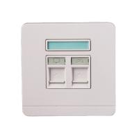 China ANSHI Network 86 Faceplate Cat5e Cat6 Cat7 Faceplate Ethernet Wall Socket Rj45 Face Plate 86x86mm Dual Port for sale