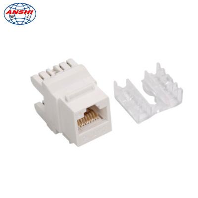 China RJ45 180 degree CAT6 CAT6A UTP Keystone Jack with Gold Plated Phosphor Bronze Pins for sale