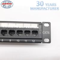 China 1U 10'' Inch 12 Port CAT6 UTP Rack Mount Patch Panel 110 IDC Type for sale
