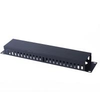 China Thickened Cold Rolled Steel Plate Metal Cable Management NSHI 19 Inch 2U 24 Port for sale
