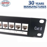 China CAN OEM 1U 19'' Inch 24 Port CAT6 UTP Rack Mount Patch Panel with RJ45 Keystone Jack for sale