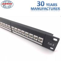 China CAN OEM 1U 19'' Inch 24 Port CAT6 UTP Rack Mount Patch Panel with RJ45 Keystone Jack for sale