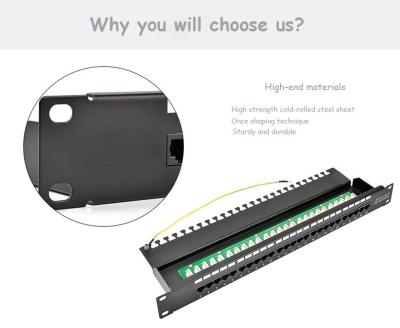 China 25 / 50 Port CAT3 RJ11 Voice Patch Panel 6P4C Type Krone / 110 IDC for sale