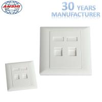 China Customized Wall Mount Socket 86 Type Double Port Face Plate In White Color for sale