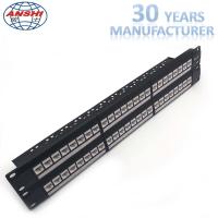 China Unshielded UTP Network Rack Mount Patch Panel 2u 48 Port Keystone Jack Modular Type for sale