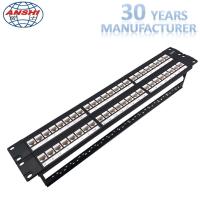 China Unshielded UTP Network Rack Mount Patch Panel 2u 48 Port Keystone Jack Modular Type for sale