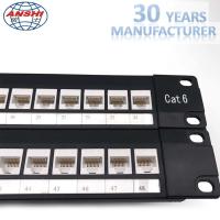 China Unshielded UTP Network Rack Mount Patch Panel 2u 48 Port Keystone Jack Modular Type for sale