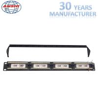 China RACK MOUNT PATCH PANEL 24 PORT 19 Inch CAT5E/CAT6/CAT6 UTP RACK MOUNT PATCH PANEL for sale